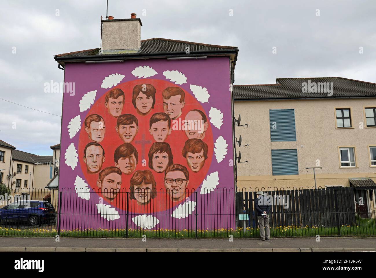 The Bloody Sunday Commemoration mural by the Bogside Artists in Derry ...