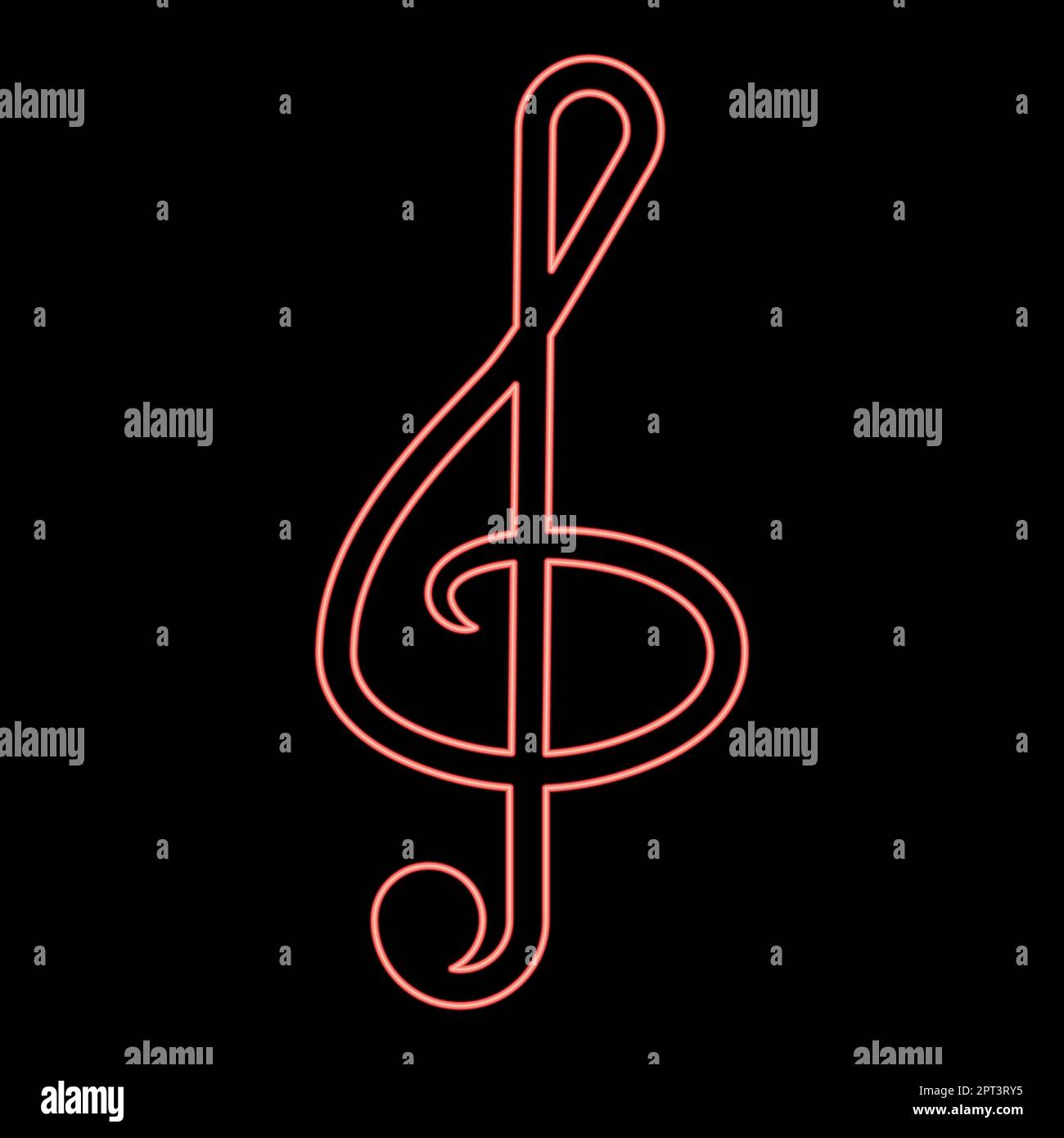 Neon treble clef icon black color vector illustration flat style image ...