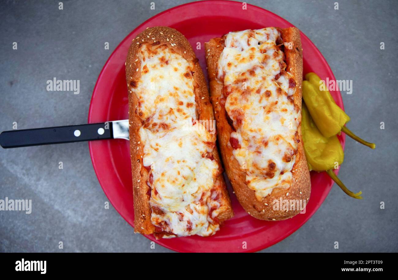 The meatball sub sandwich at Home Slice Pizza in Midtown on Friday ...