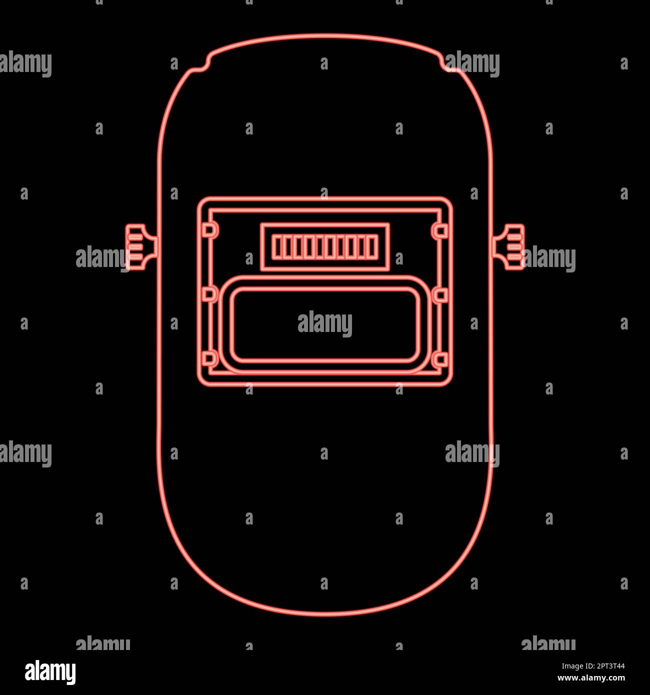 Neon welder mask icon black color vector illustration flat style image ...