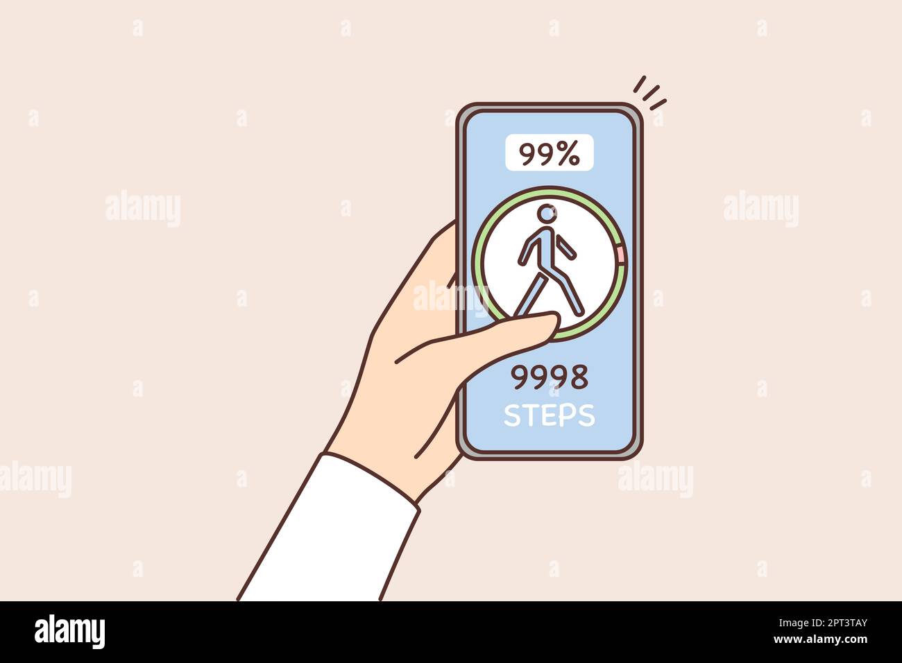 Person track steps on mobile app Stock Vector Image & Art - Alamy