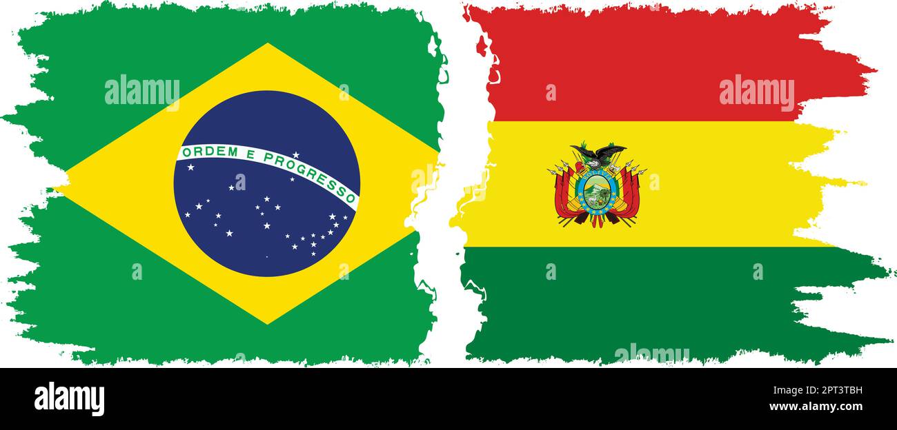 Bolivia and Brazil grunge flags connection, vector Stock Vector Image ...