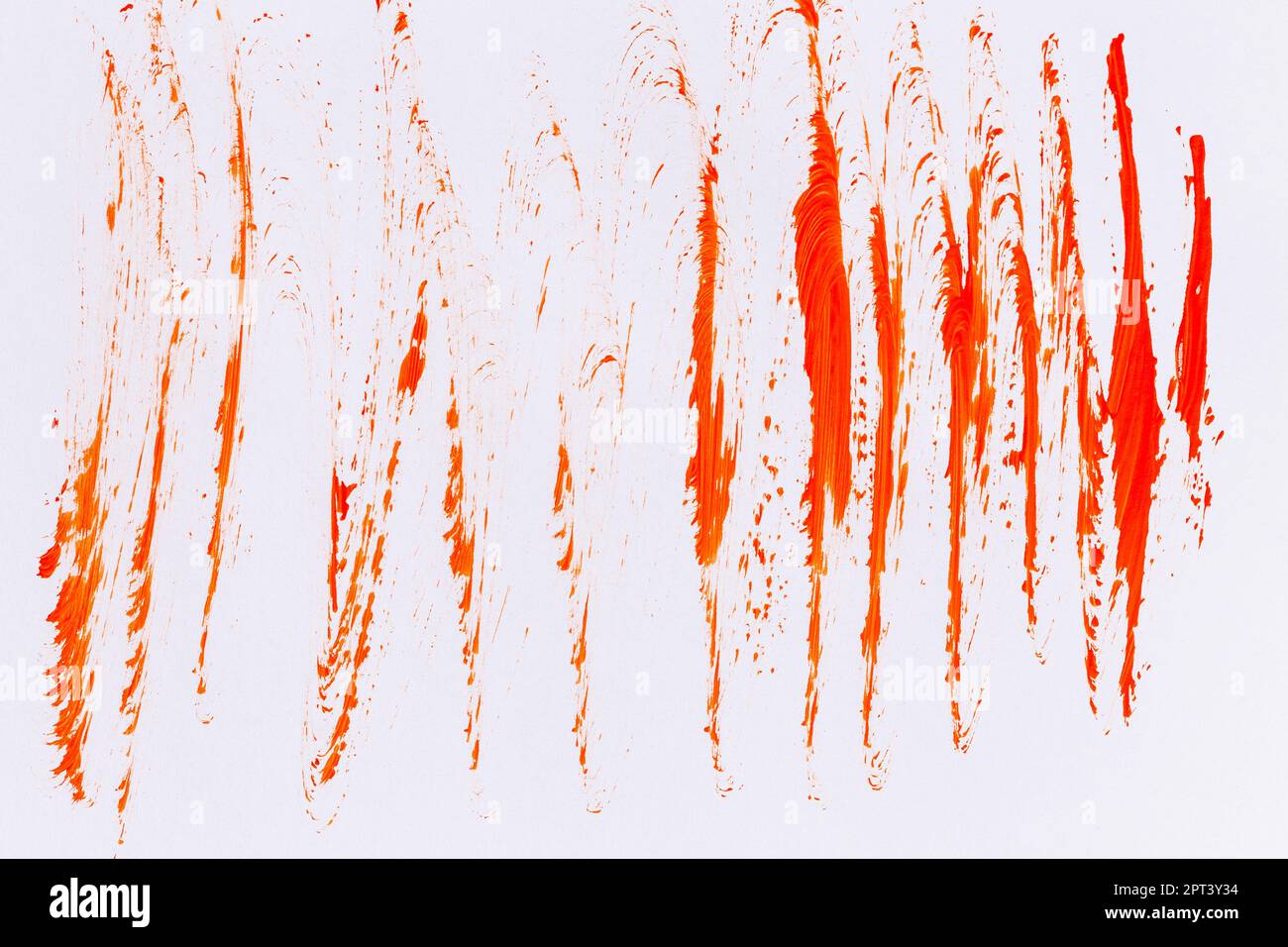 acrylic orange red paint texture background hand made brush on paper ...
