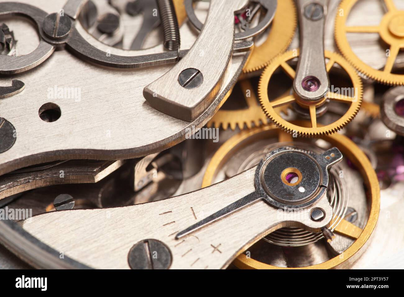 Mechanism, clockwork of a watch close-up. Vintage luxury background ...
