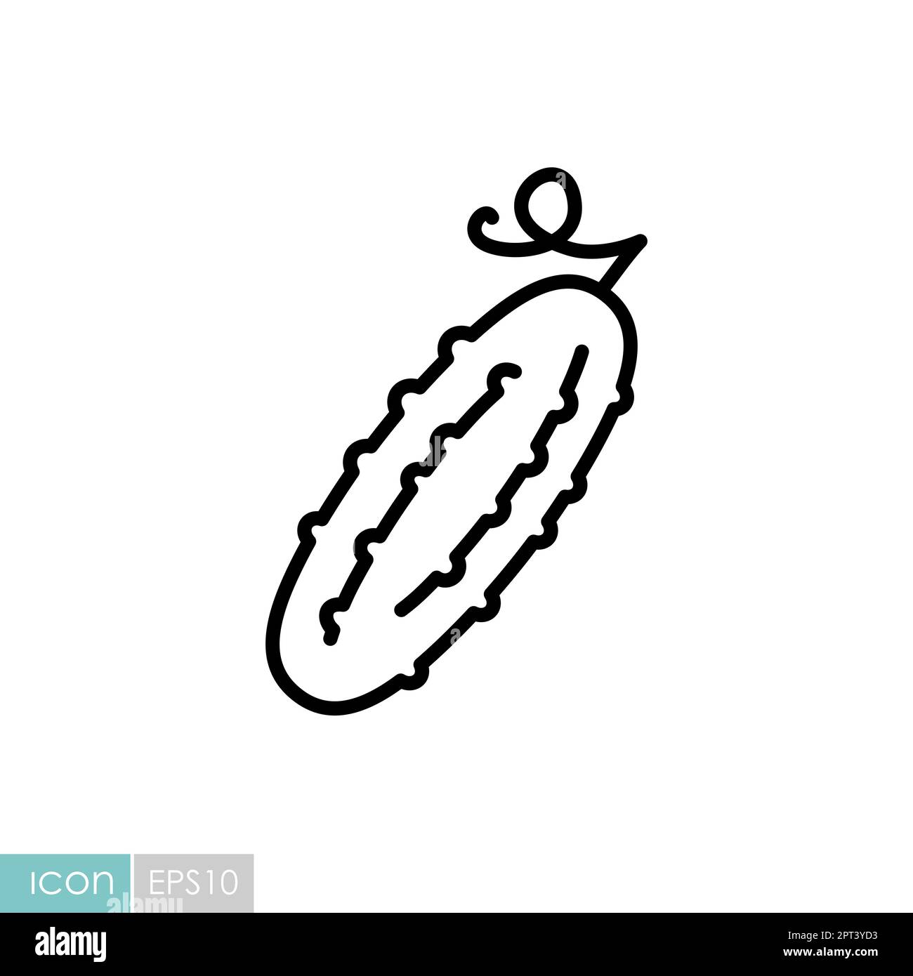 Cucumber isolated design vector icon. Vegetable sign. Graph symbol for ...