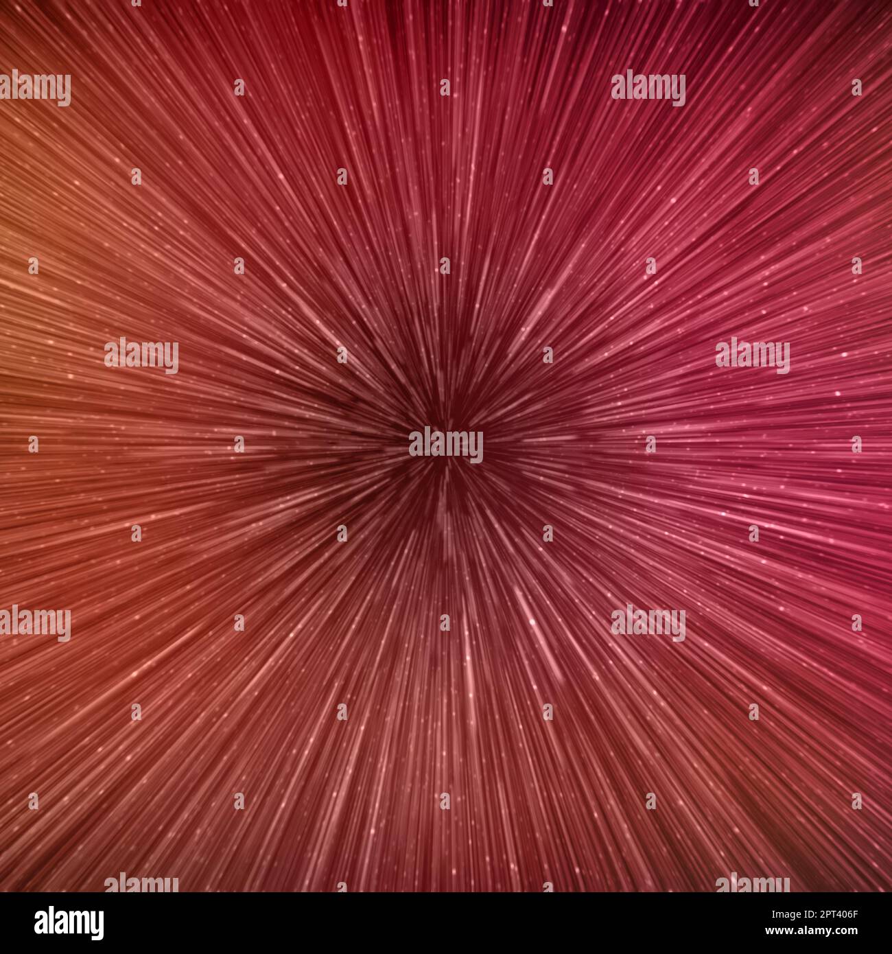 Hyperspace speed effect in night starry sky. Bright red galaxy, square ...