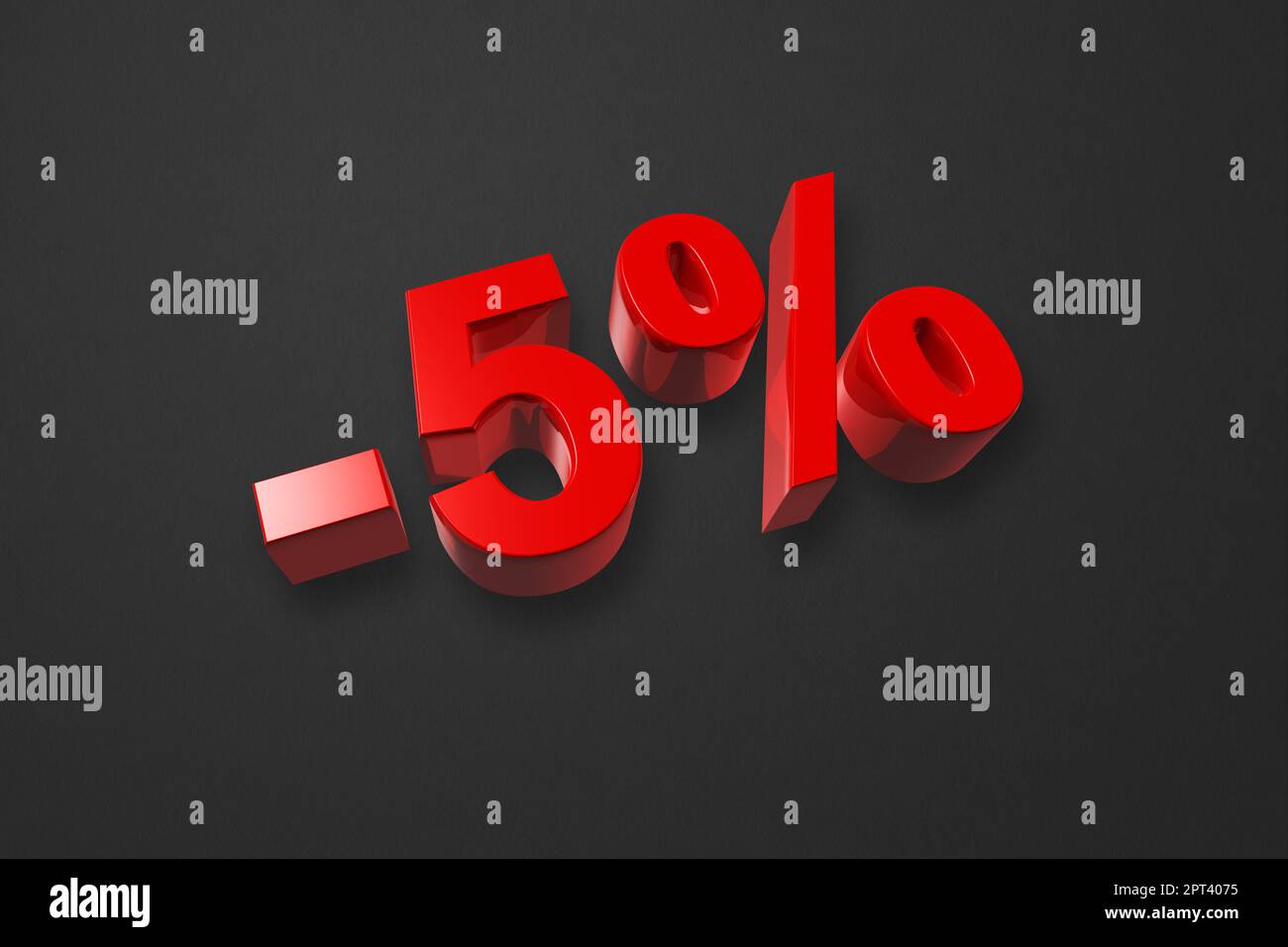 5% off discount. Offer sale. 3D illustration isolated on black ...
