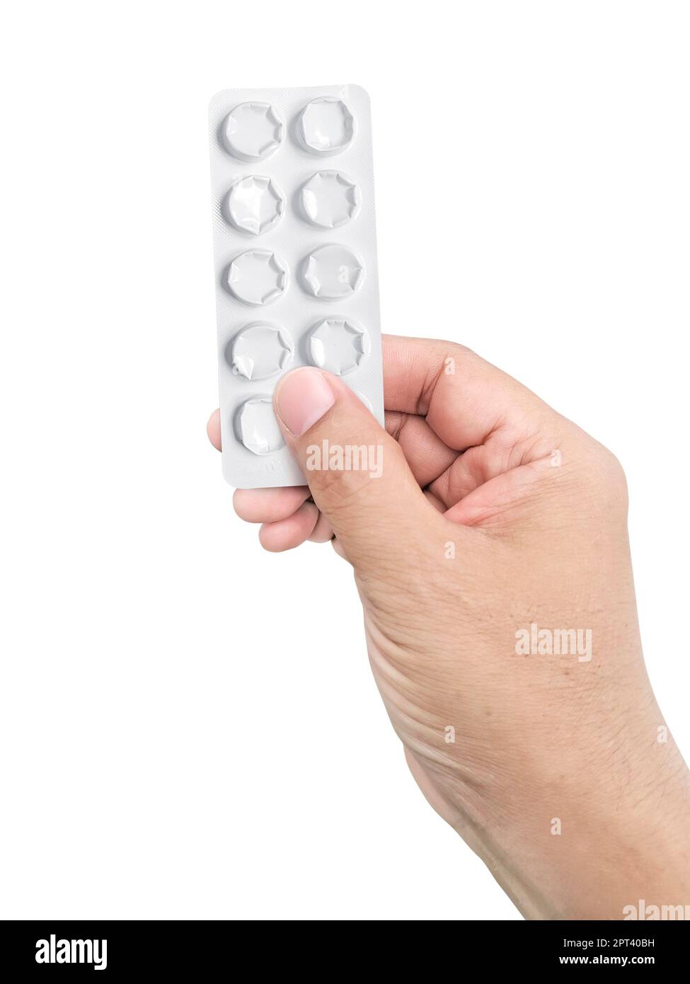 Hand holding medical drugs Package Used pills. pharmacy and medicine ...