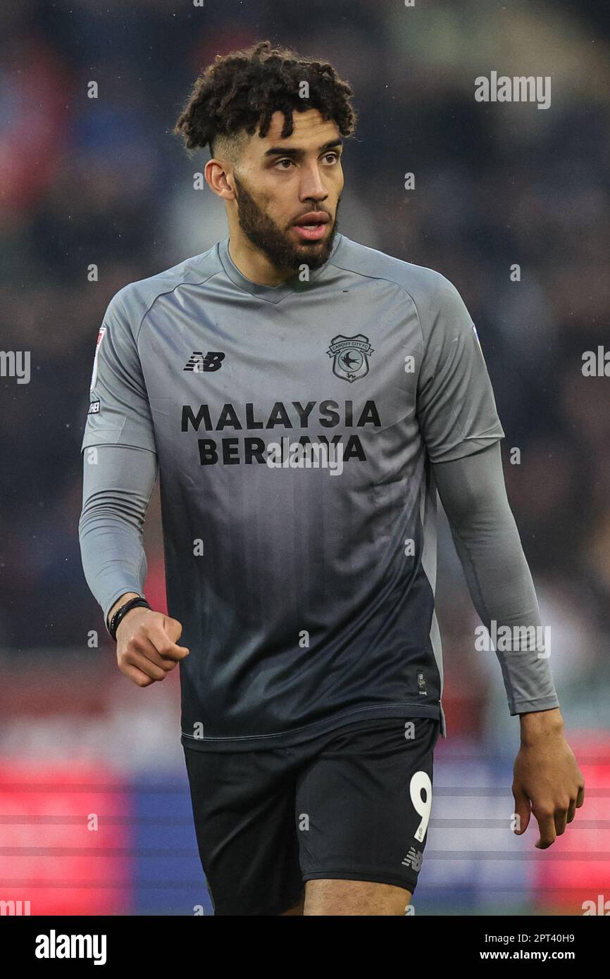 Kion Etete #9 of Cardiff City during the Sky Bet Championship match ...