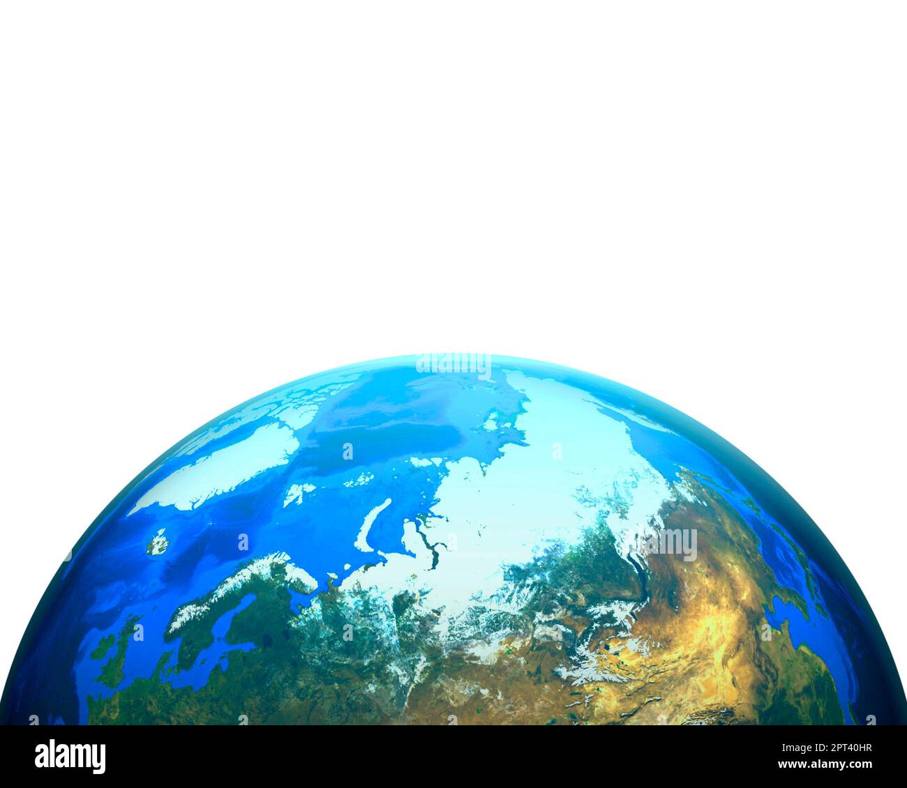 3D Realistic Cloudy World Globe Europe Illustration White Background ...