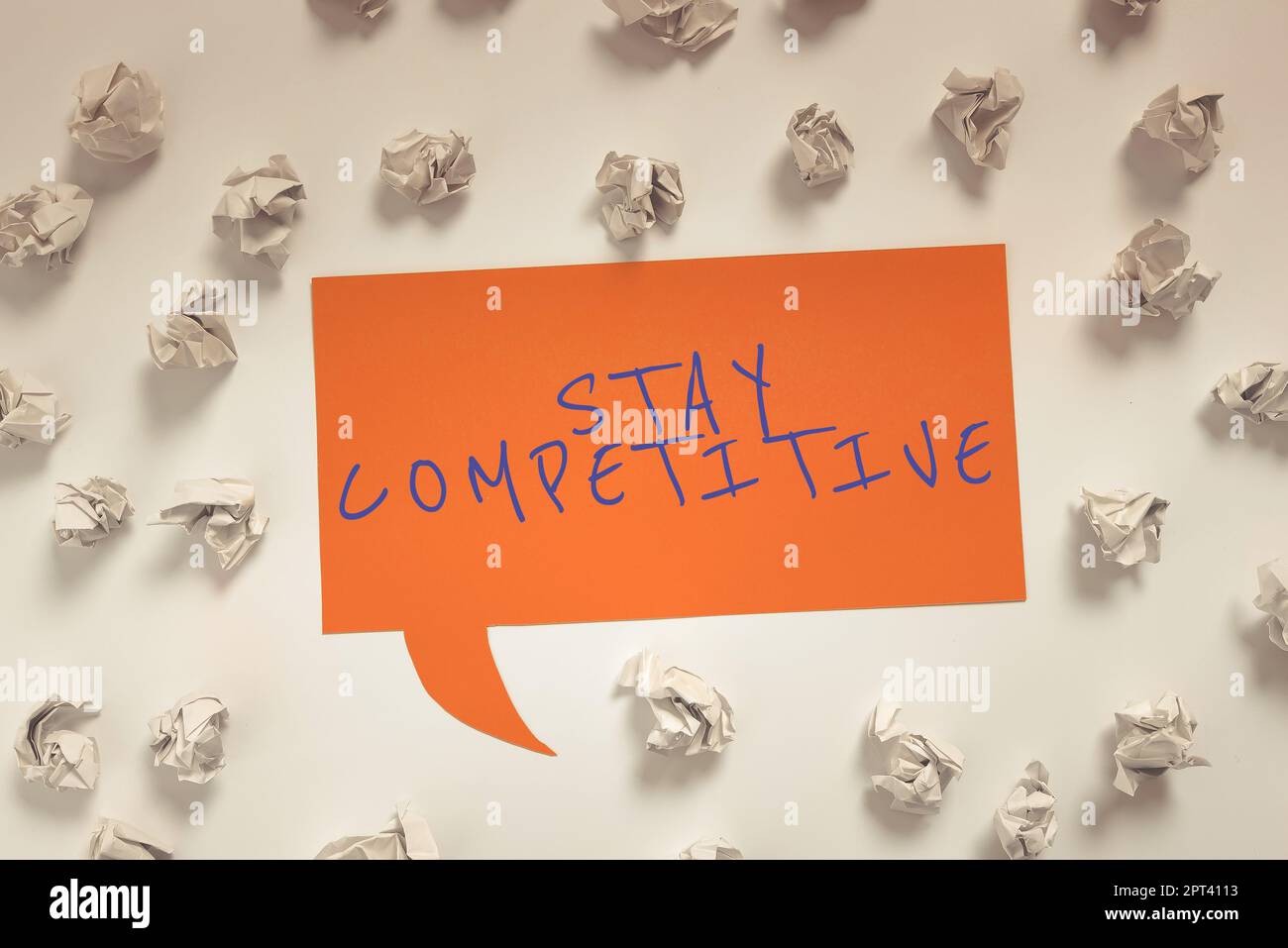 Text showing inspiration Stay Competitive, Word for moving from the use ...