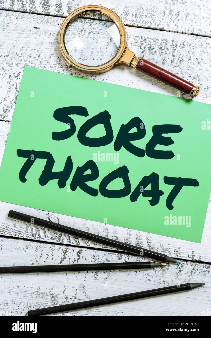 Conceptual caption Sore Throat, Word Written on appreciating something ...
