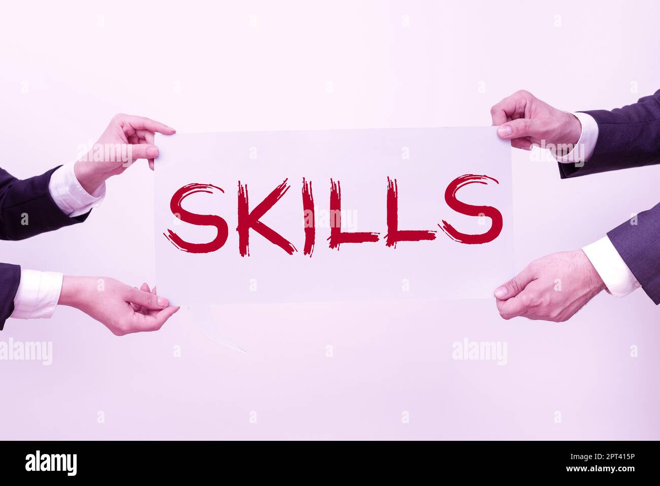 Sign displaying Skills, Word for ability to carry task with driven result within given time and ...