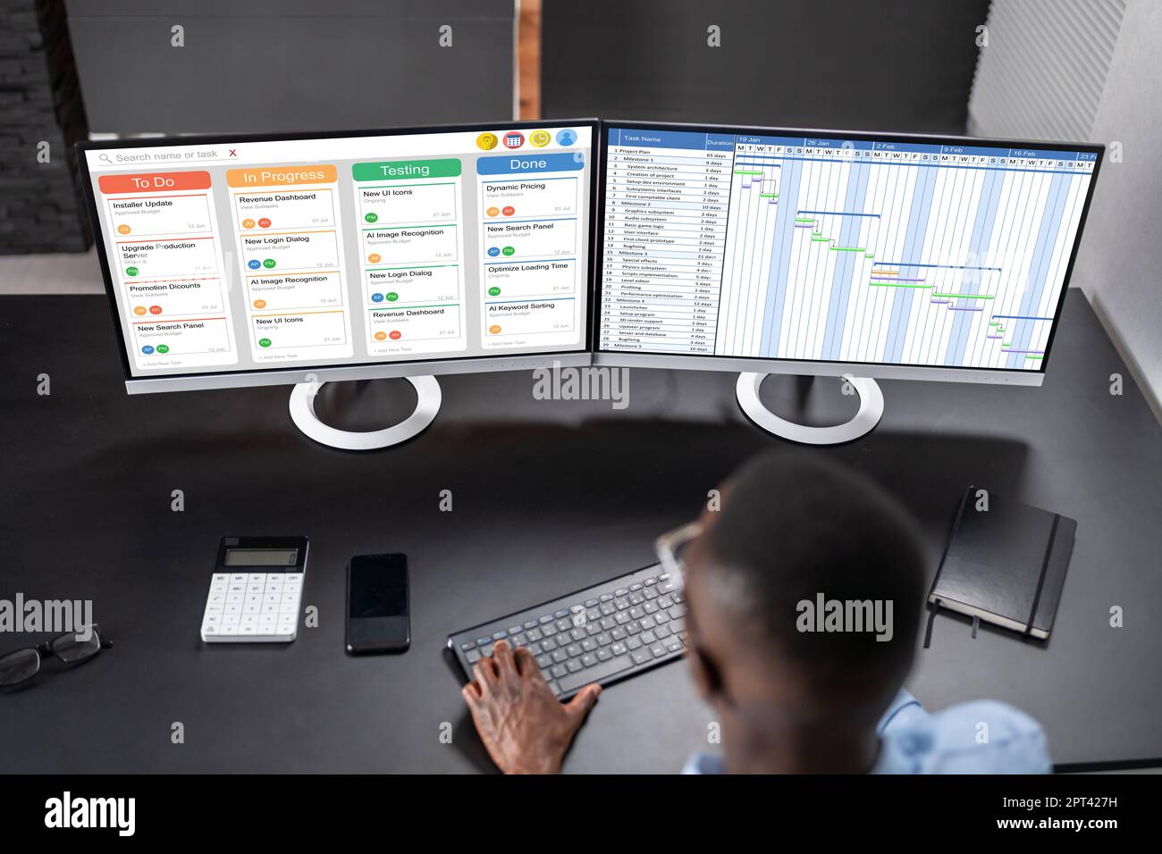 Business Schedule Calendar And Agenda Gantt Report Stock Photo - Alamy