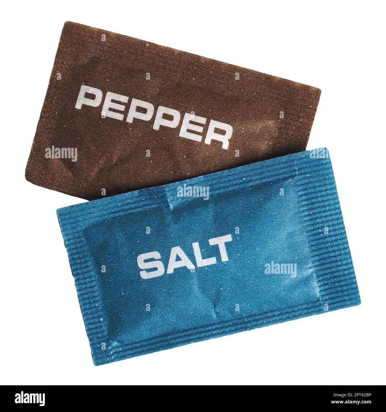 single dose salt and pepper sachet for restaurants and pubs isolated ...