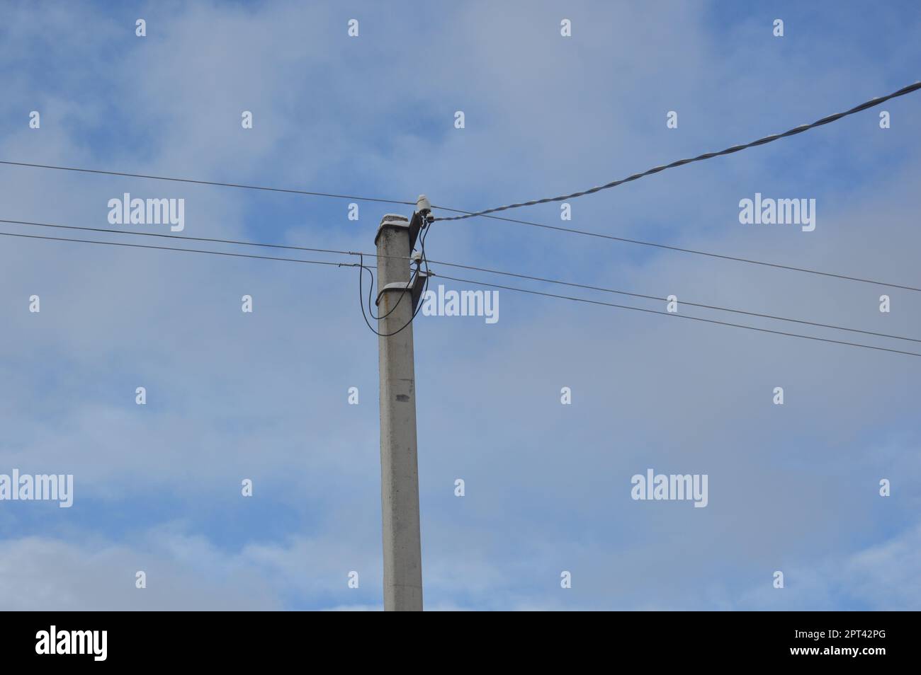Electric pole with wires and a internet Stock Photo - Alamy