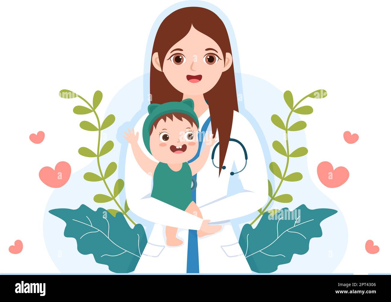 Pediatrician Examines Sick Kids and Baby for Medical Development ...