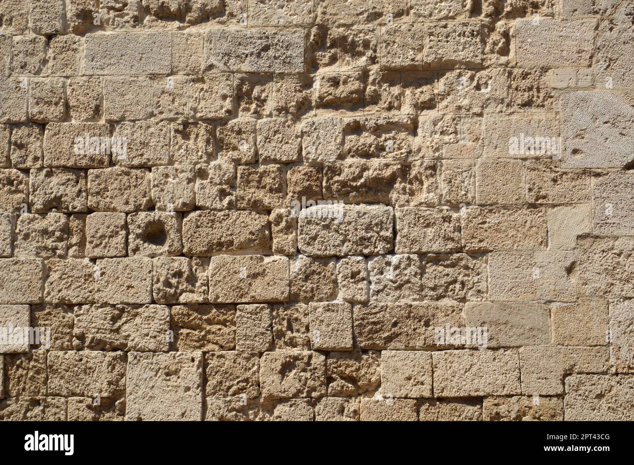 Texture of ancient masonry walls in Rhodes island in the Greece Stock ...