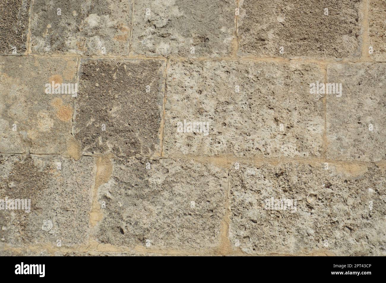 Texture of ancient masonry walls in Rhodes island in the Greece Stock ...