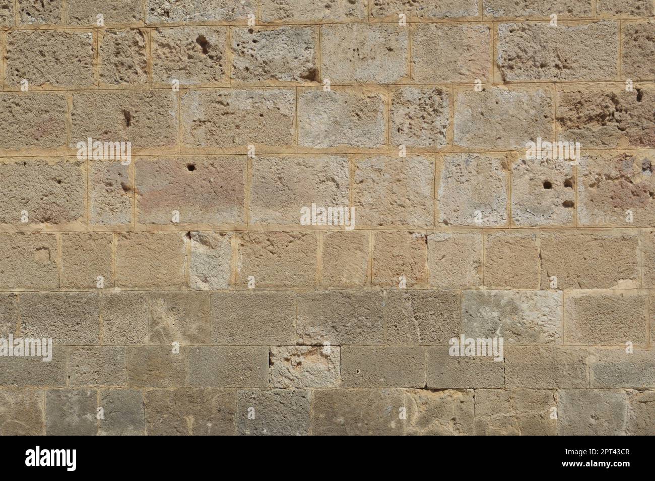 Texture of ancient masonry walls in Rhodes island in the Greece Stock ...
