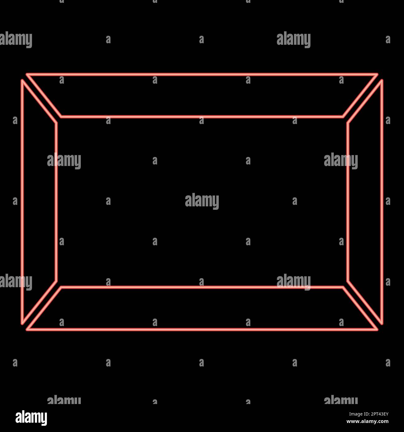 Neon picture frame Squared shape red color vector illustration image ...