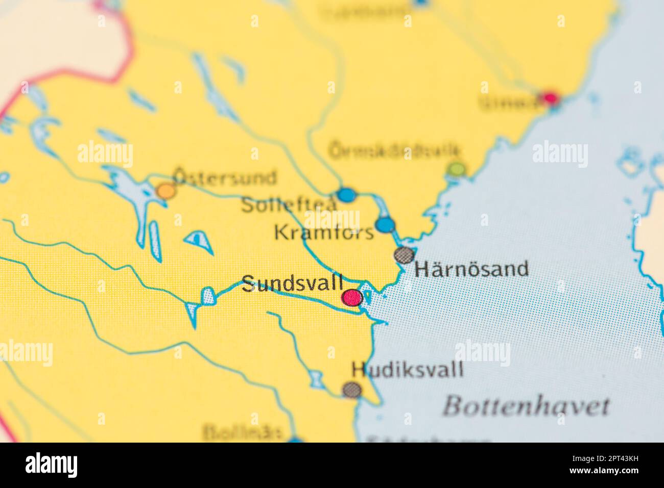 Gothenburg, Sweden - February 20 2022: Map of Sundsvall in Sweden Stock ...