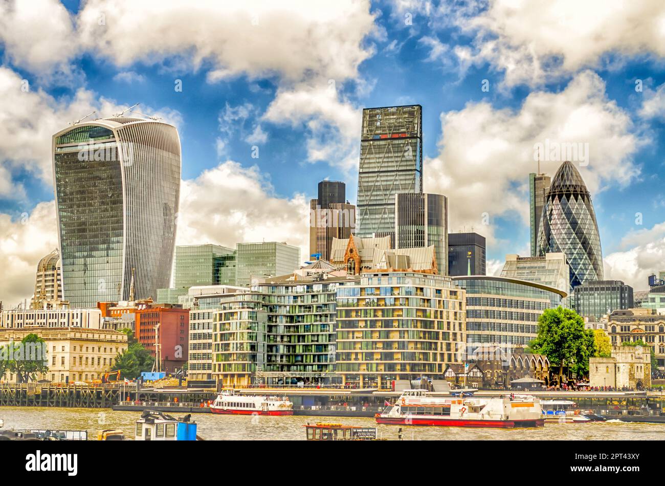 Aerial view of London City skyline, modern skyscrapers in London ...