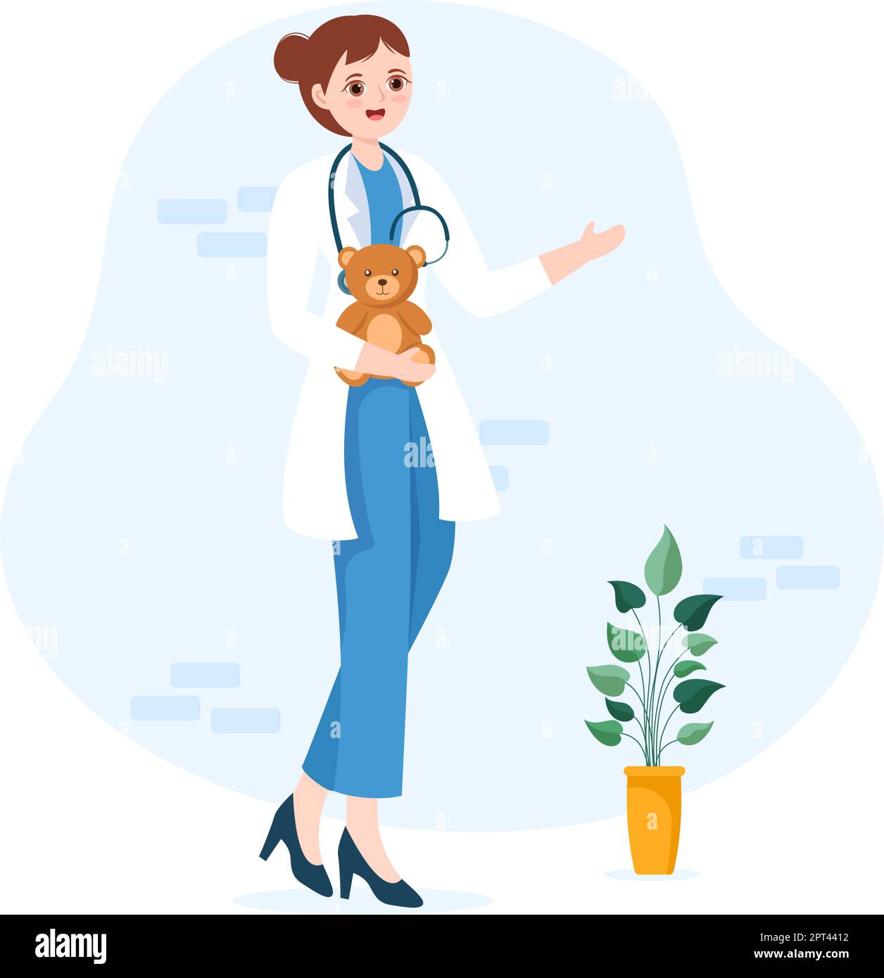 Pediatrician Examines Sick Kids and Baby for Medical Development ...