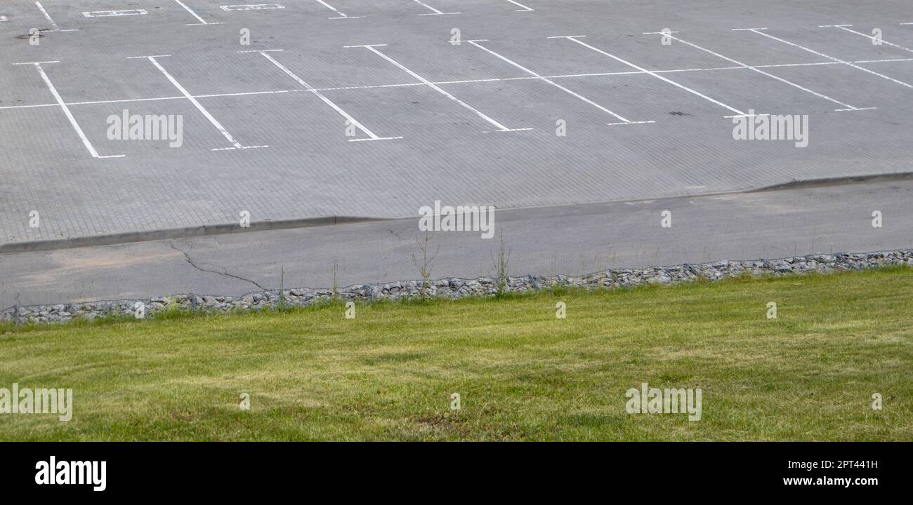 Empty parking lot with park markings hi-res stock photography and ...
