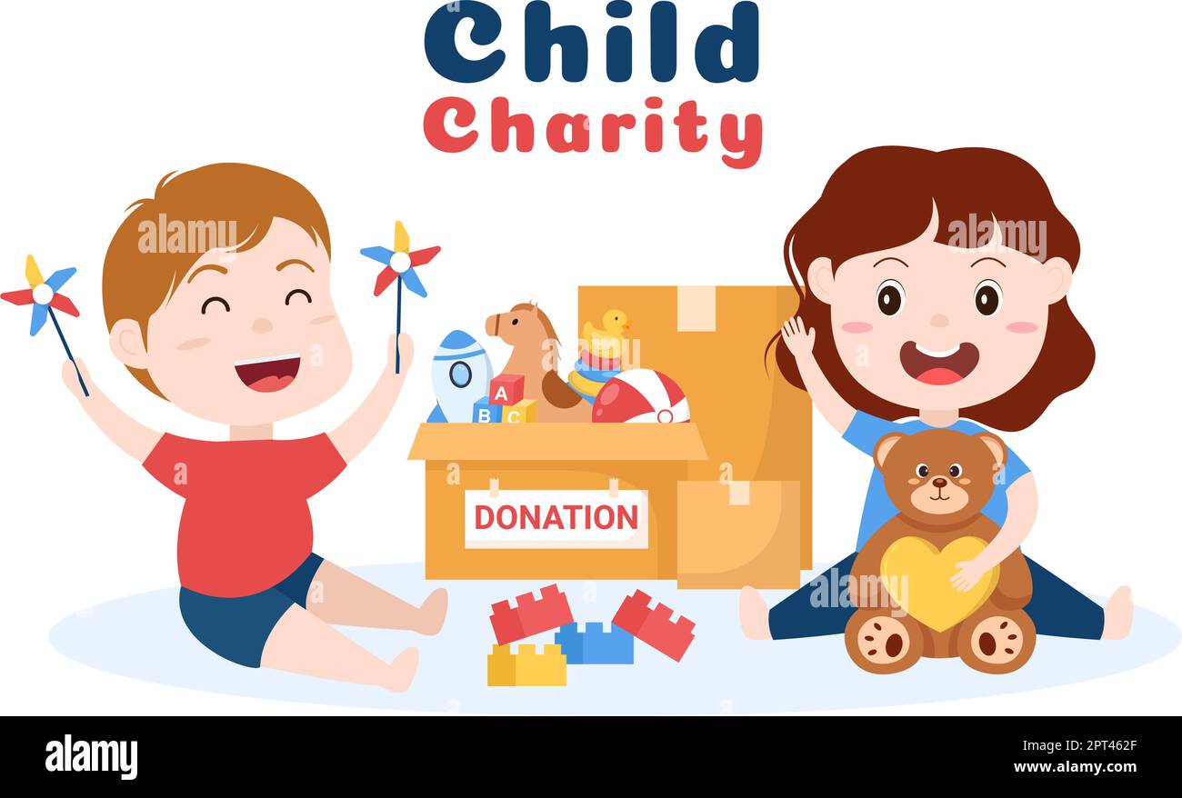Cardboard Donation Box Containing Toys for Children, Social Care ...