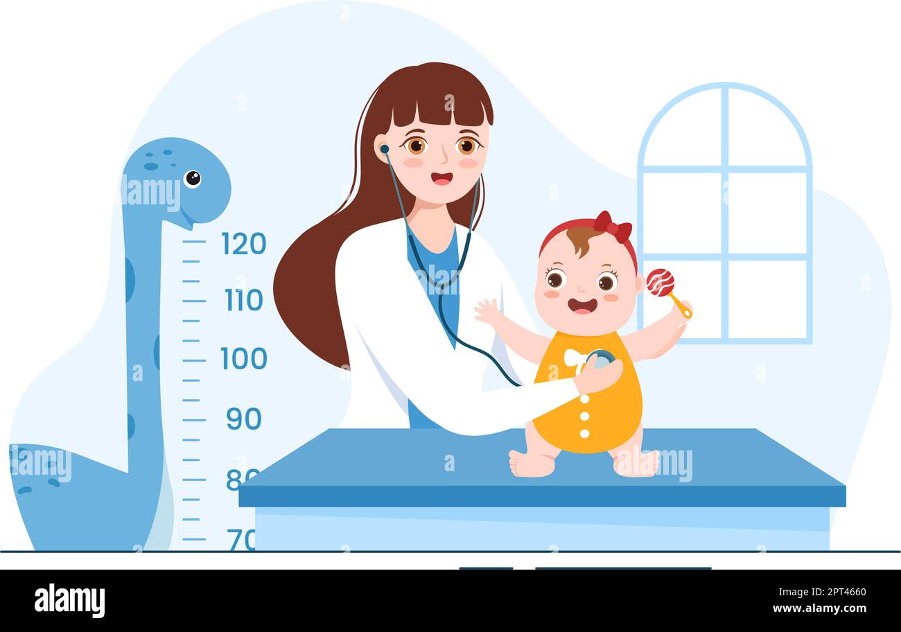 Pediatrician Examines Sick Kids and Baby for Medical Development ...