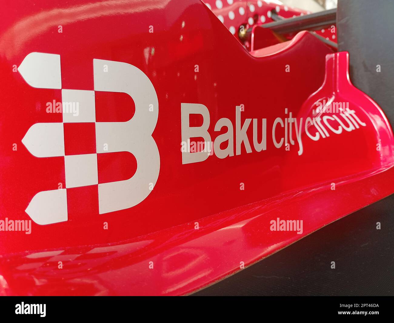 Baku City Circuit logo on F1 bolide bumper. Formula 1 Grand Prix ...