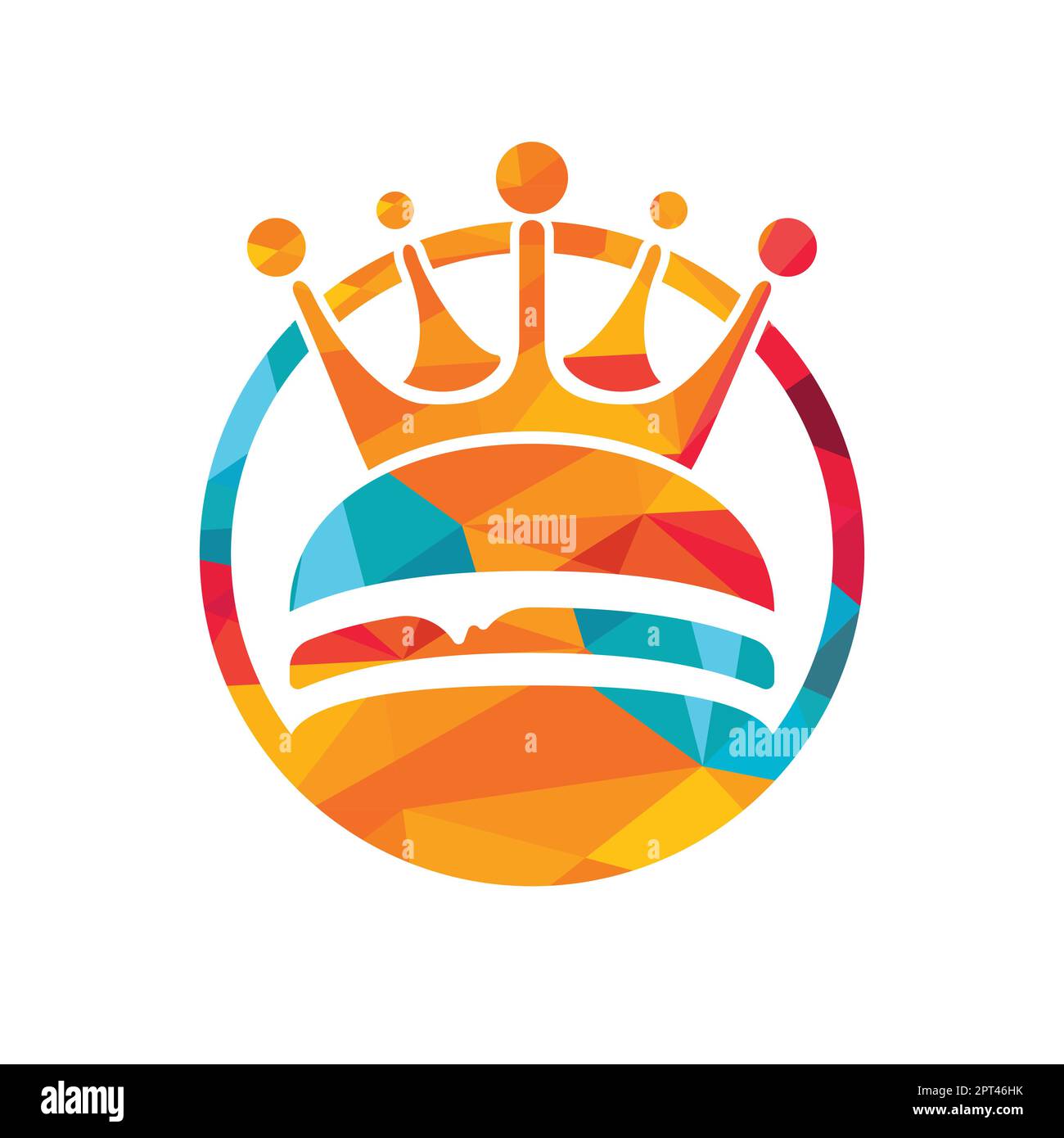 Burger king vector logo design. Burger with crown icon logo concept ...