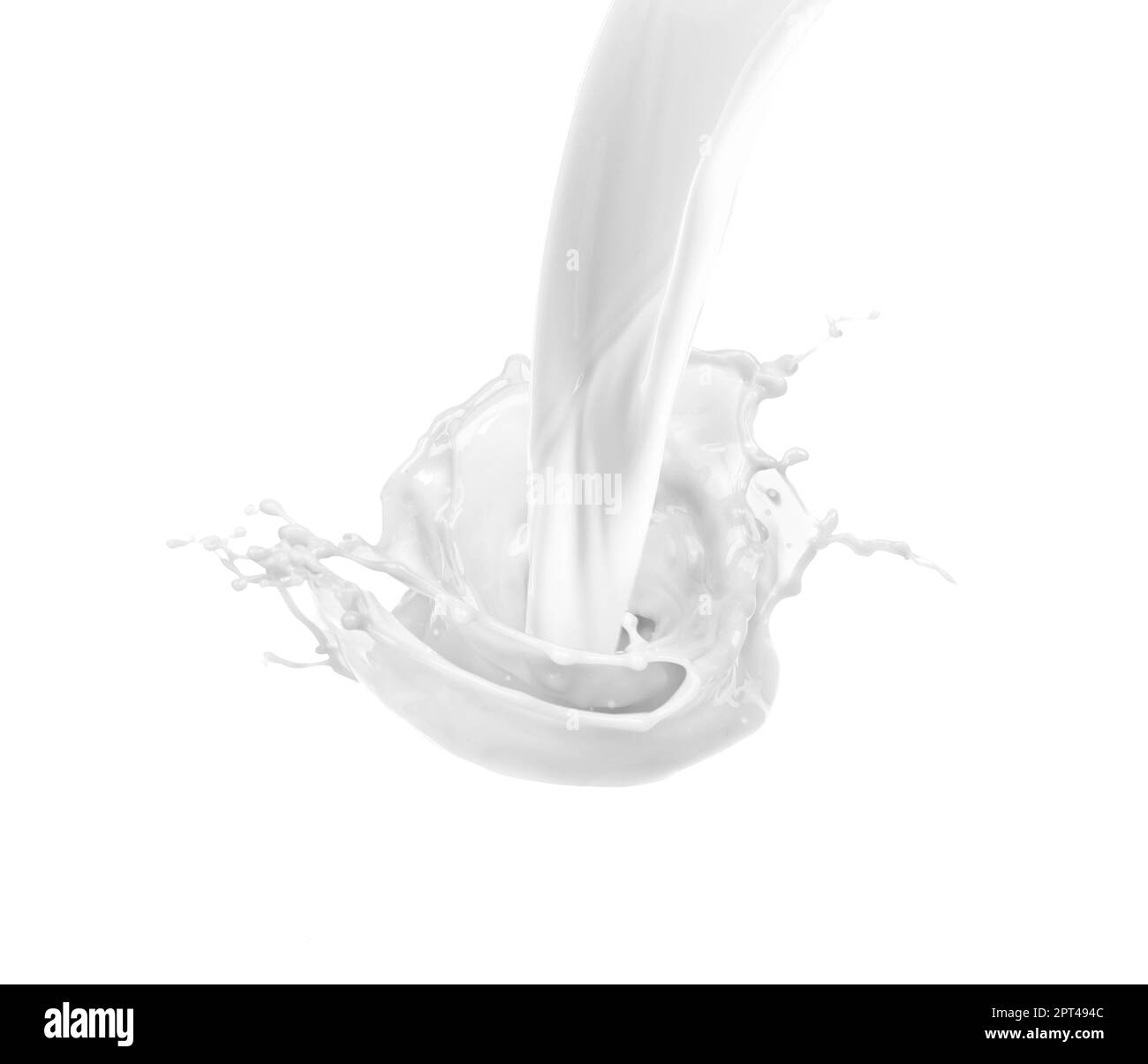 isolated milk drops and splashes on white background Stock Photo - Alamy