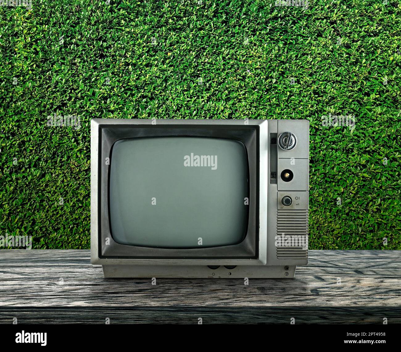 Old television vintage on wooden with black background, Retro, vintage ...