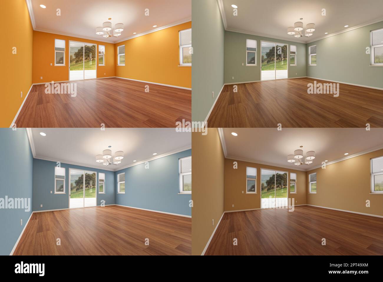 Comparison of Newly Remodeled Room of House with Wood Floors, Moulding ...