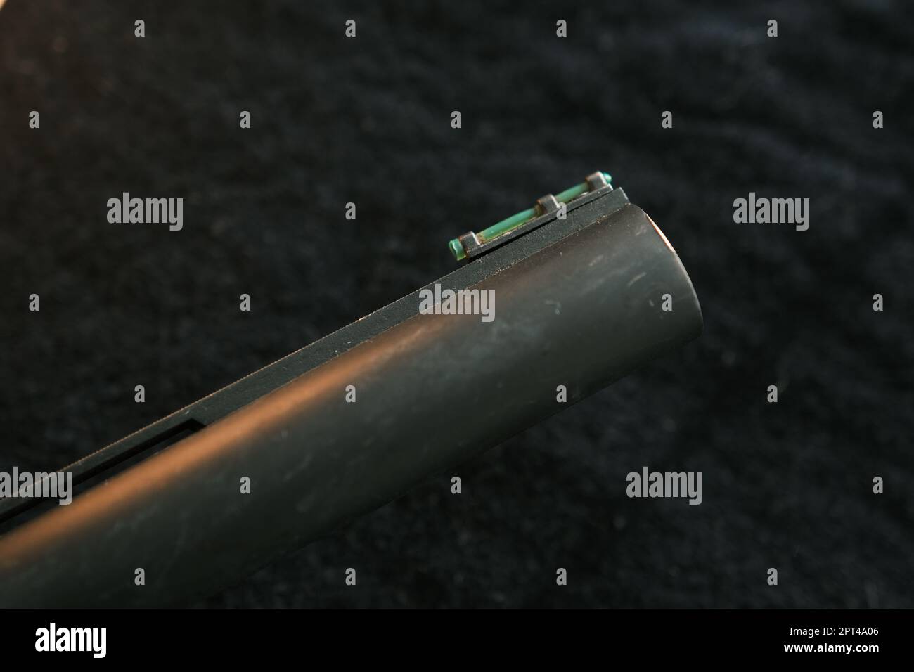 Muzzle of shotguns. Shotgun - macro shooting. Muzzle end of the barrel ...