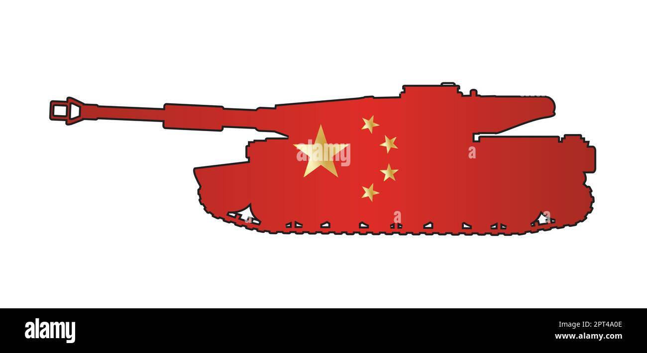 Modern Battle Tank With Cinese Flag Stock Vector Image & Art - Alamy