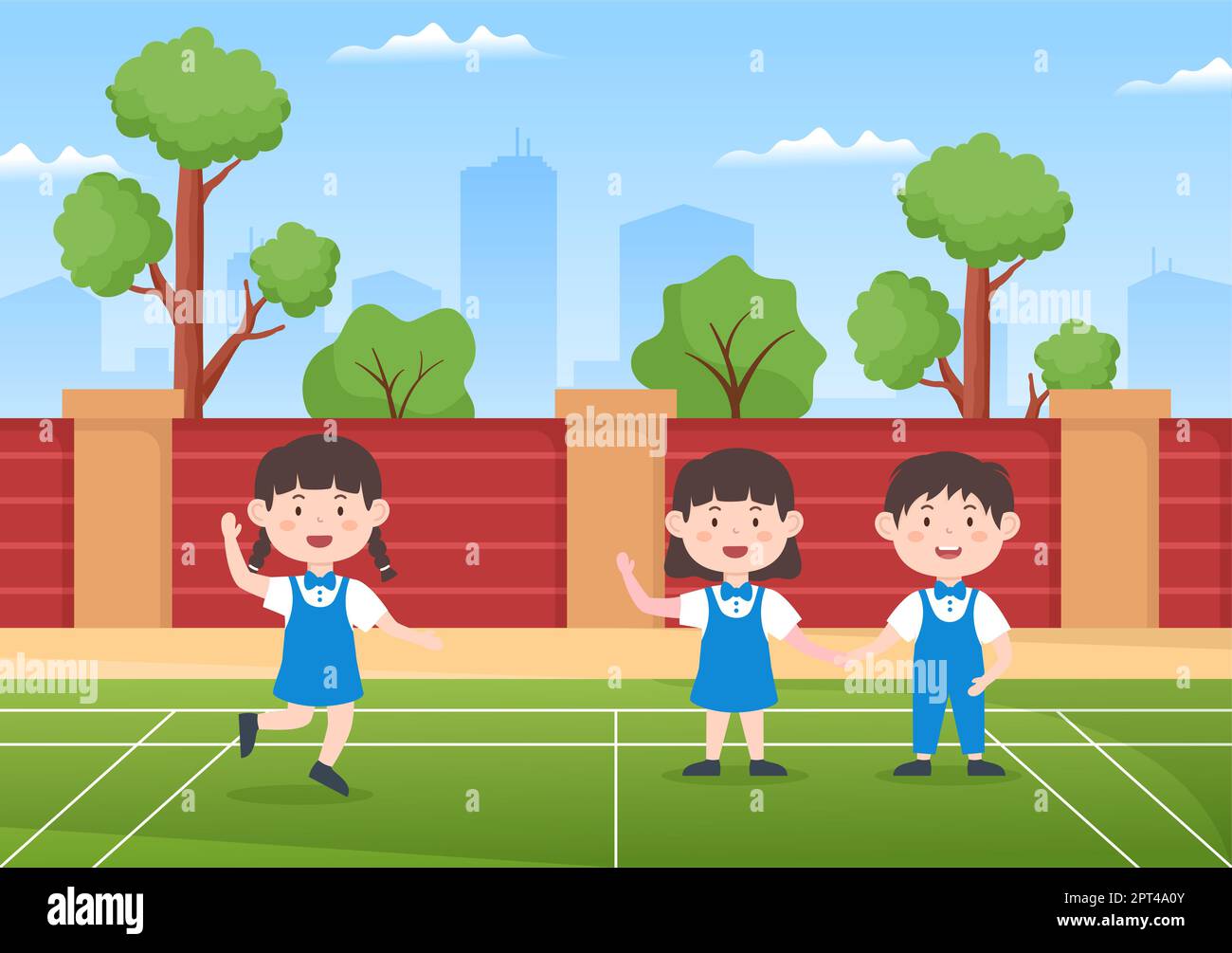 Students Leave School Building After Class or Program and Back to Home ...