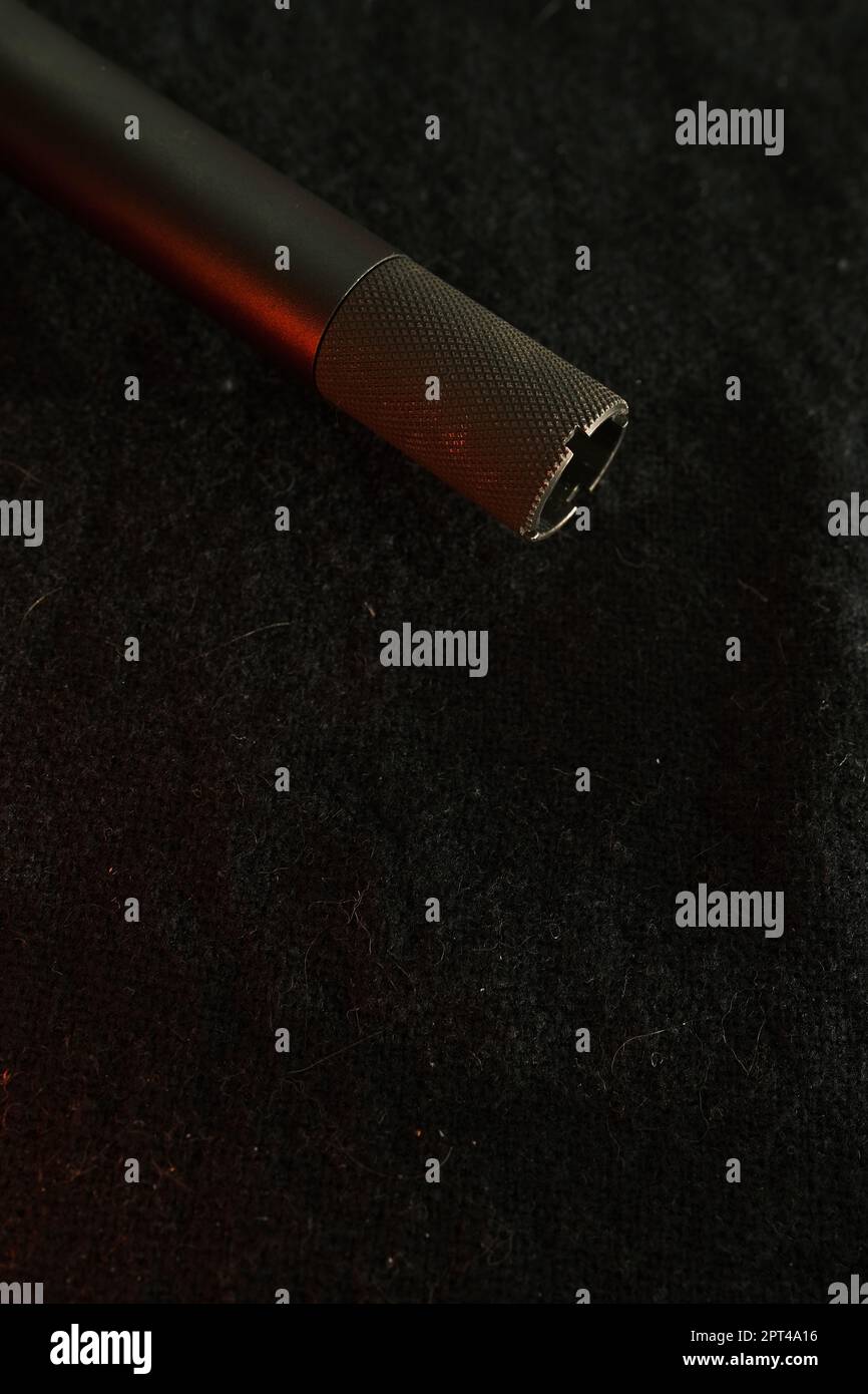 Muzzle of shotguns. Shotgun - macro shooting. Muzzle end of the barrel ...