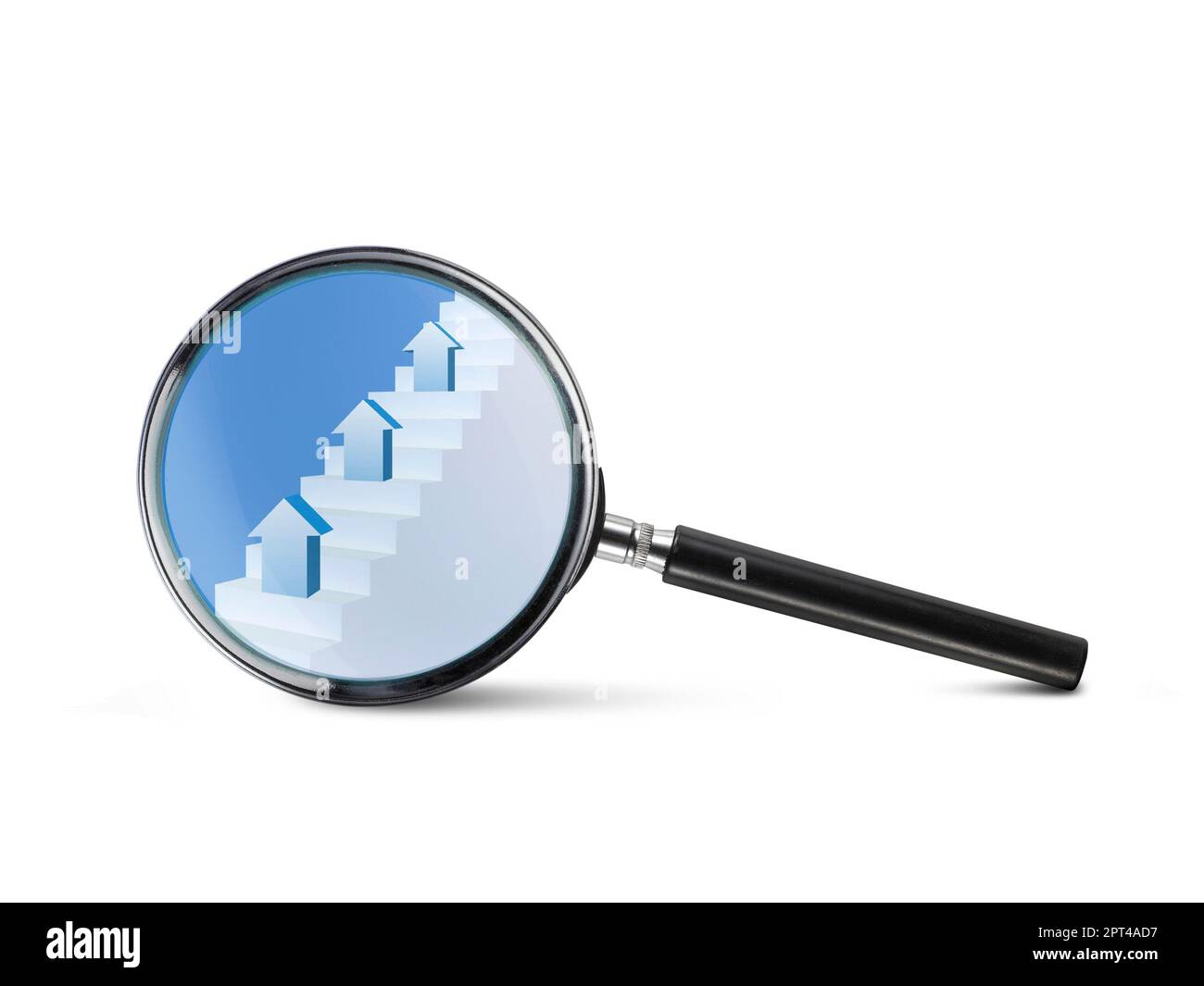 magnifying glass. business concept growth and the path to success Stock ...