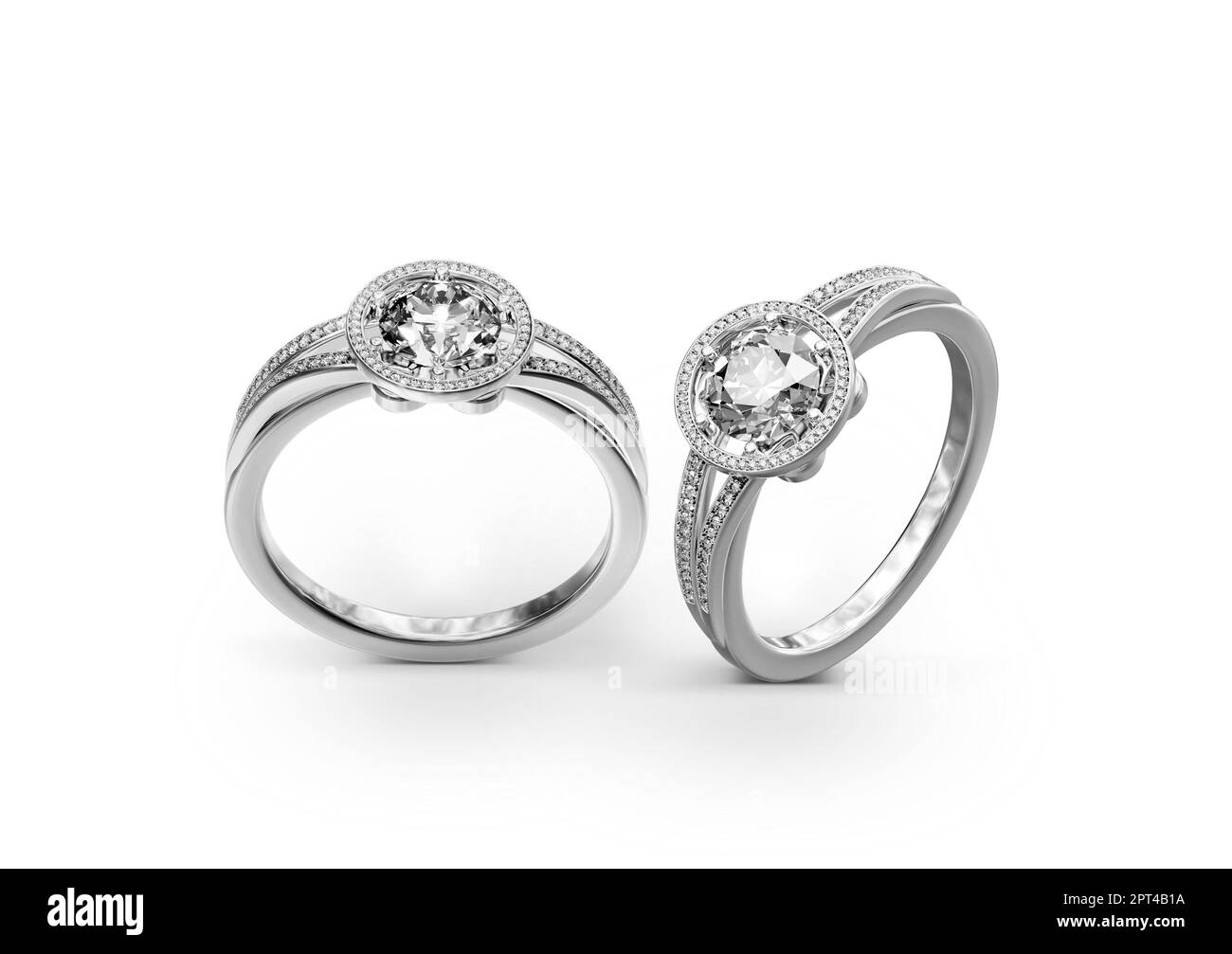 Diamond ring isolated on white background. 3d render Stock Photo - Alamy