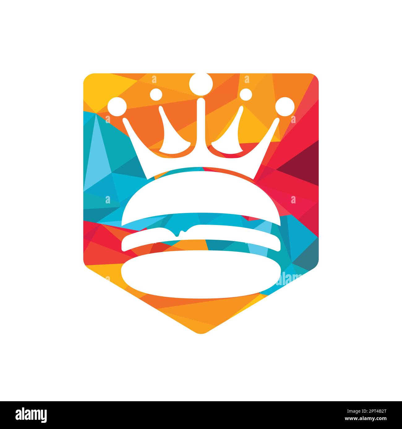Burger king vector logo design. Burger with crown icon logo concept ...
