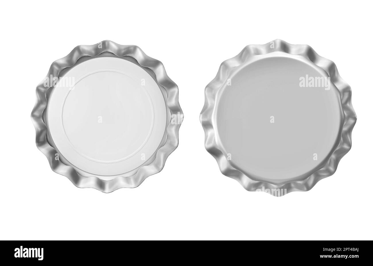 isolated silver bottle cap on white background. 3d render Stock Photo ...