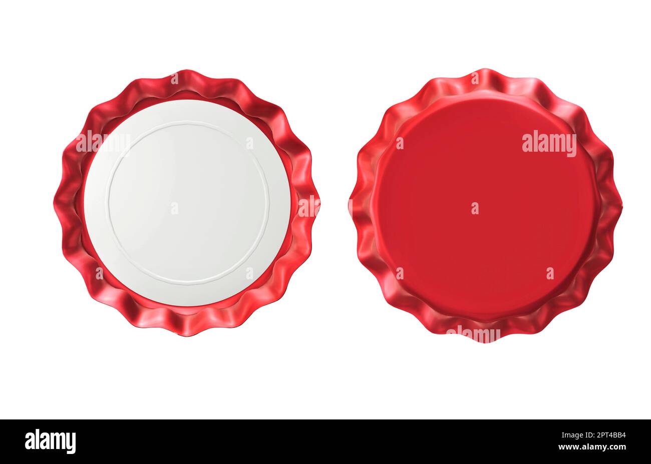 isolated red bottle cap on white background. 3d render Stock Photo - Alamy