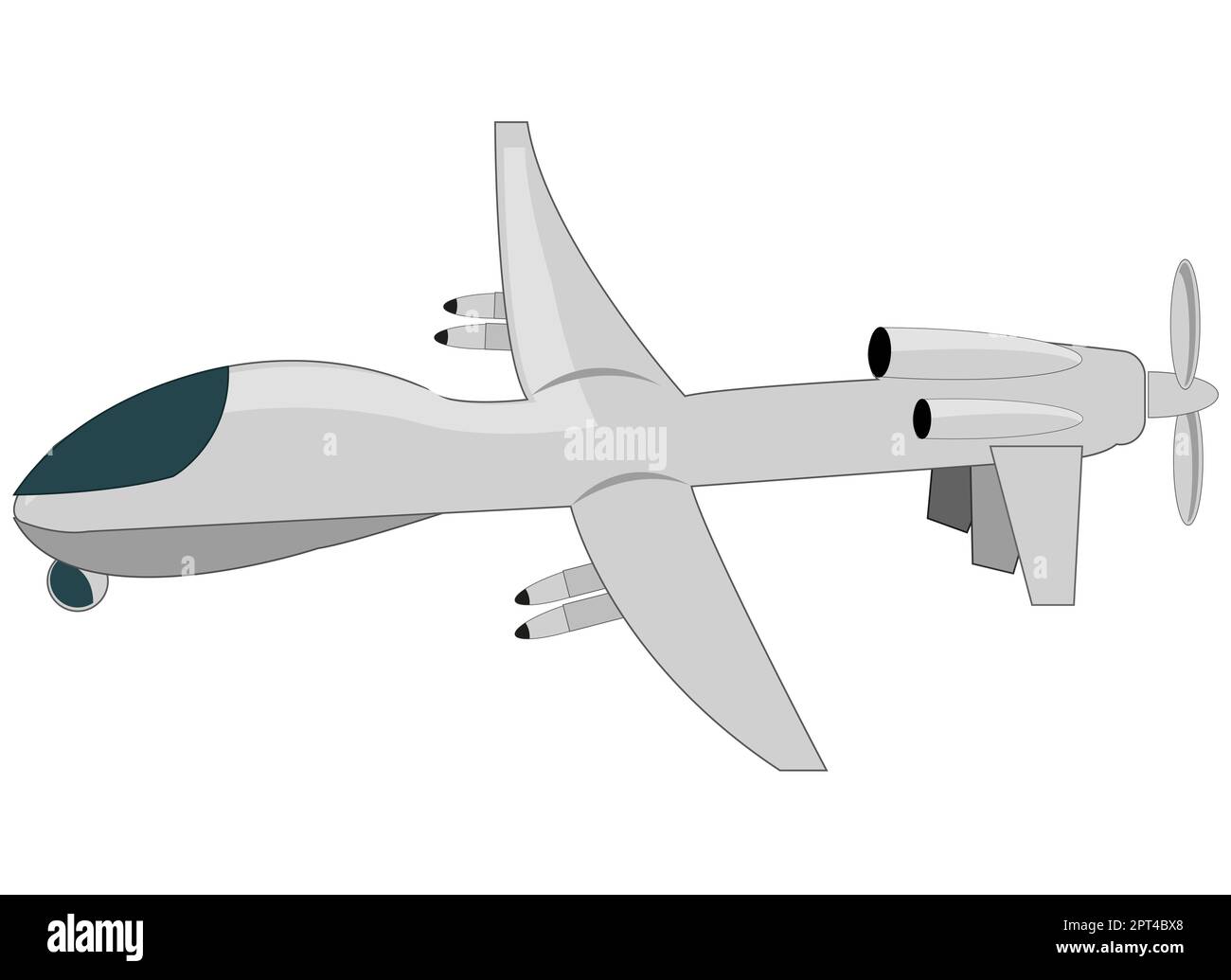 Military flying machine drone on white background Stock Photo - Alamy