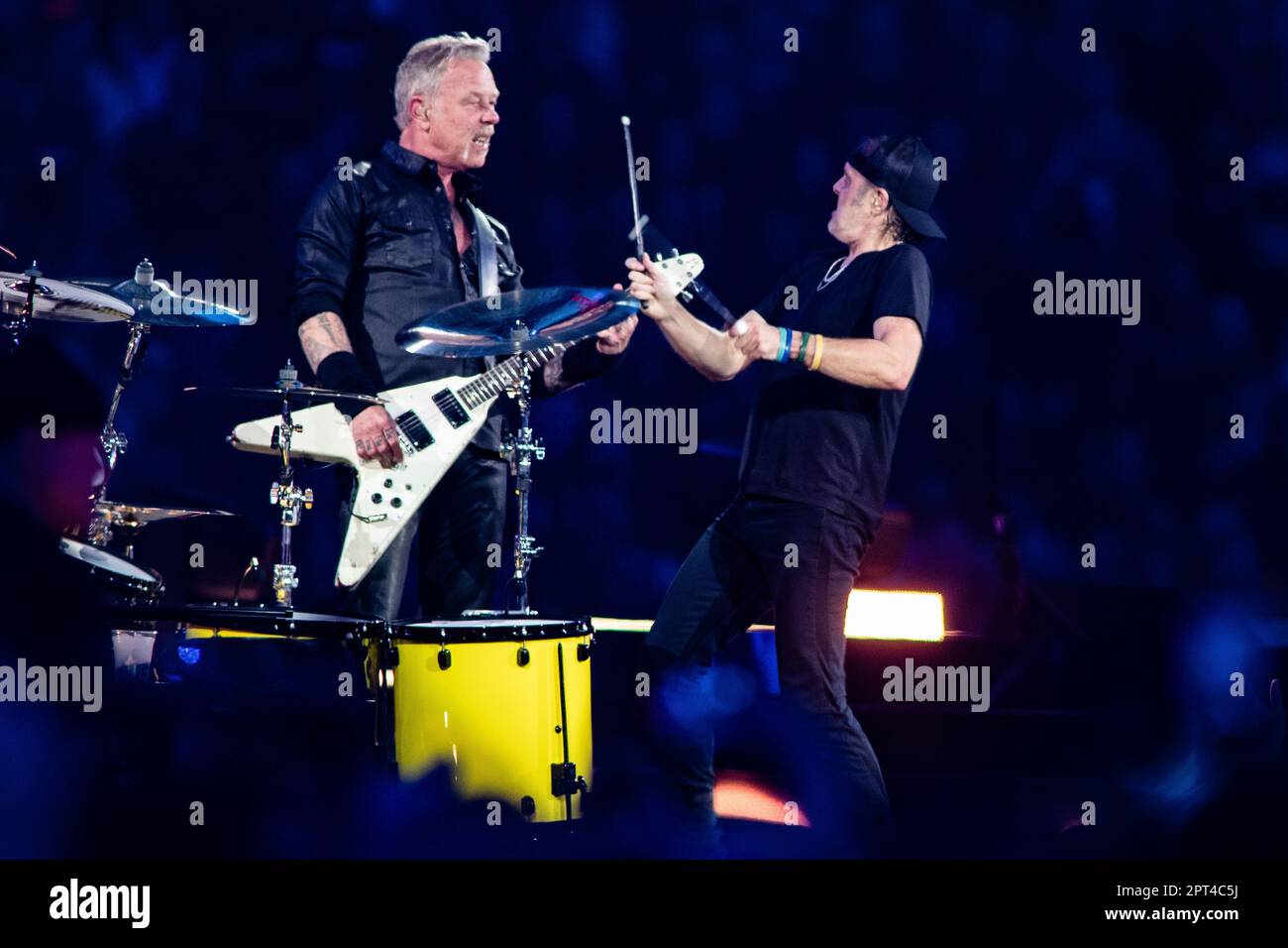 AMSTERDAM - 27/04/2023, Rock band Metallica with singer and guitarist ...