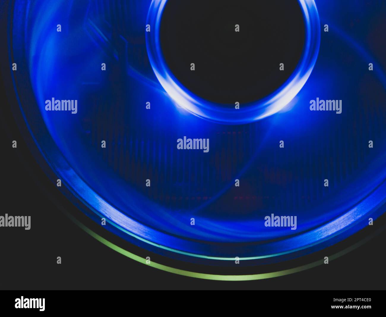 Computer cooling fan with blue light abstract background. cooler in ...