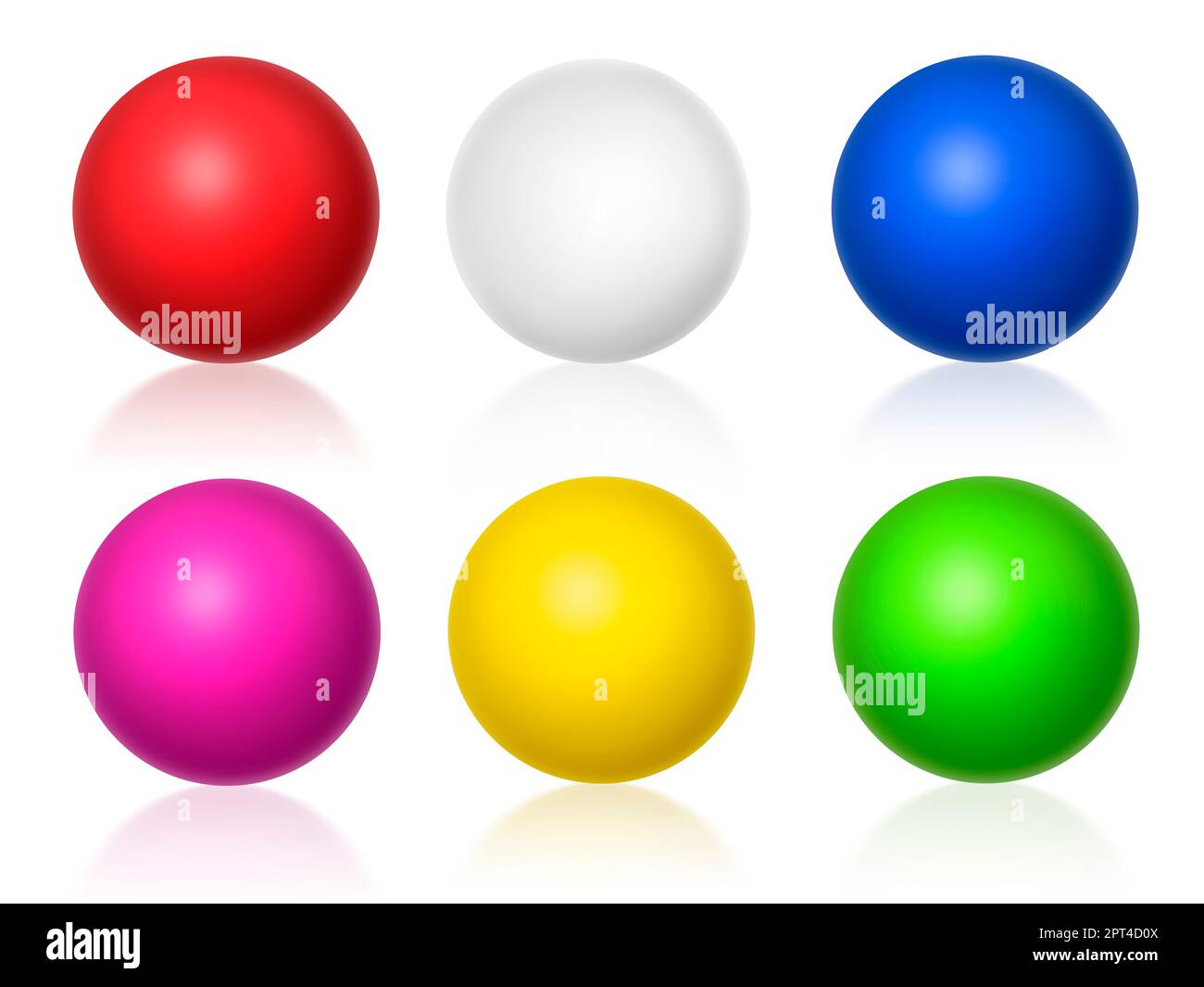 Collection of colorful glossy spheres isolated on white. 3d render ...