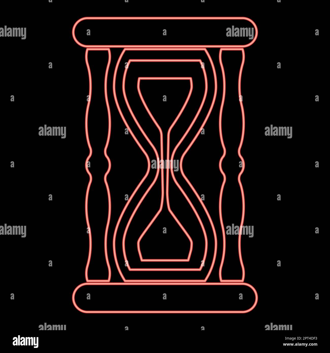 Neon hourglass Sand clock icon black color vector illustration flat ...